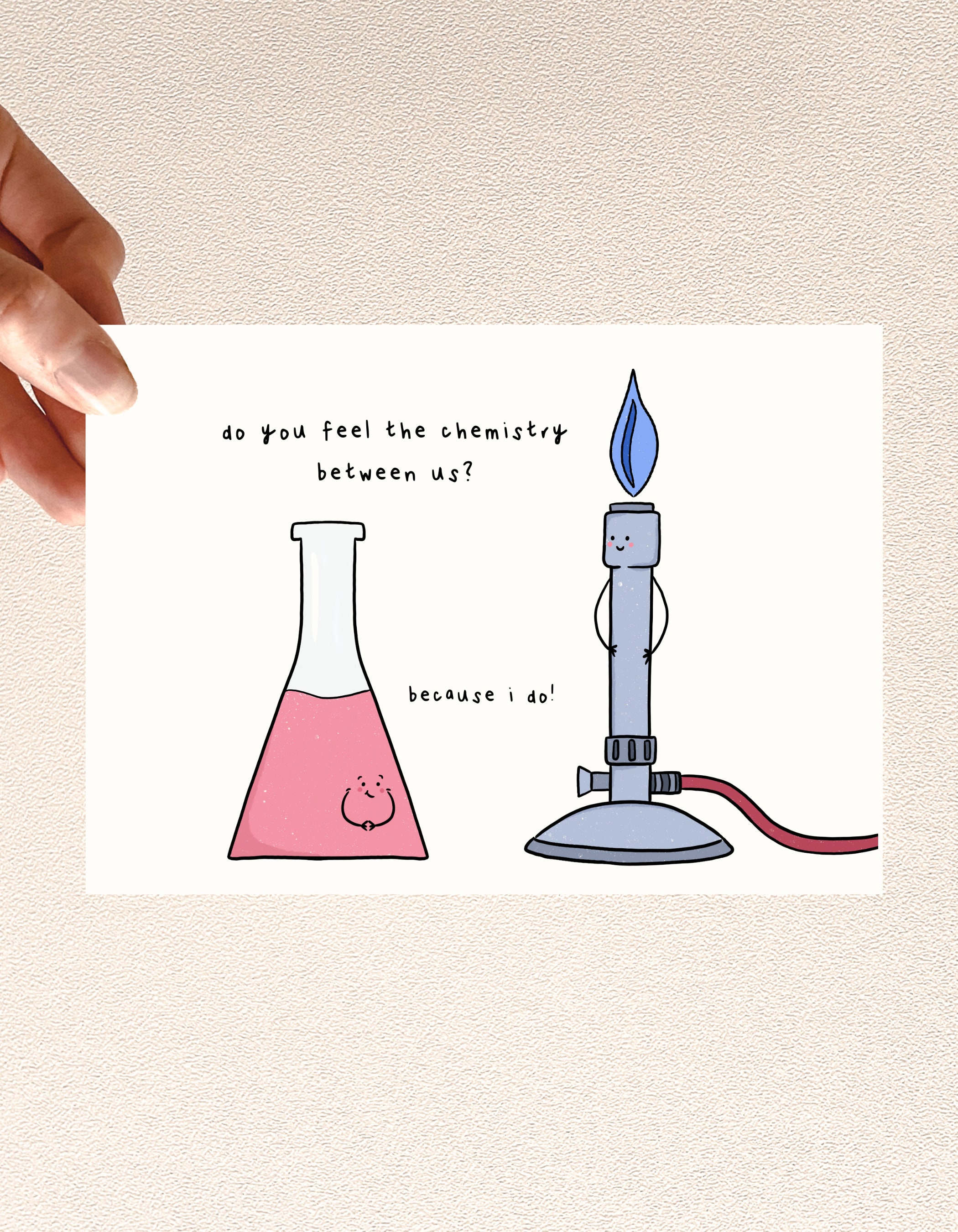 Chemistry Valentine's Day Love Card, Chemistry Between Us Bunsen Burner ...