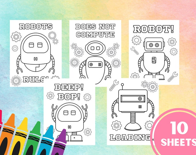 Robot Colouring Sheets for Kids Printable Robot Activity Page Kids ...