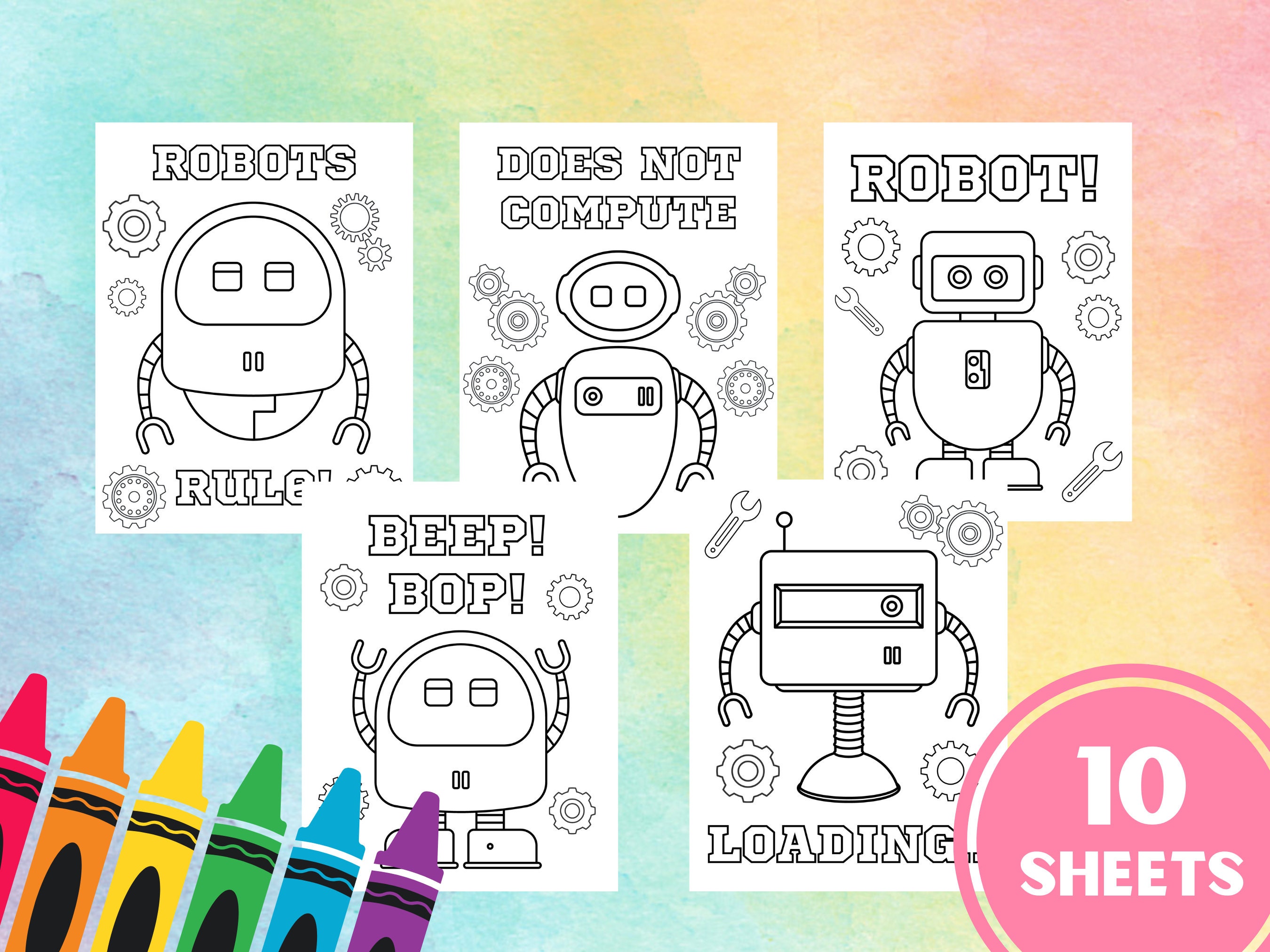 Robot Colouring Sheets for Kids Printable Robot Activity Page Kids ...