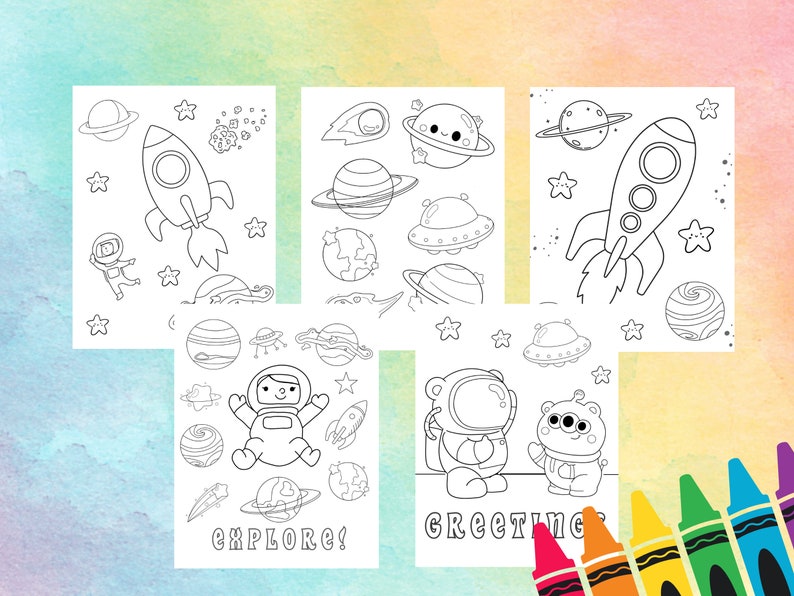 Printable Coloring Page for Kids Space Colouring Page Astronaut ...