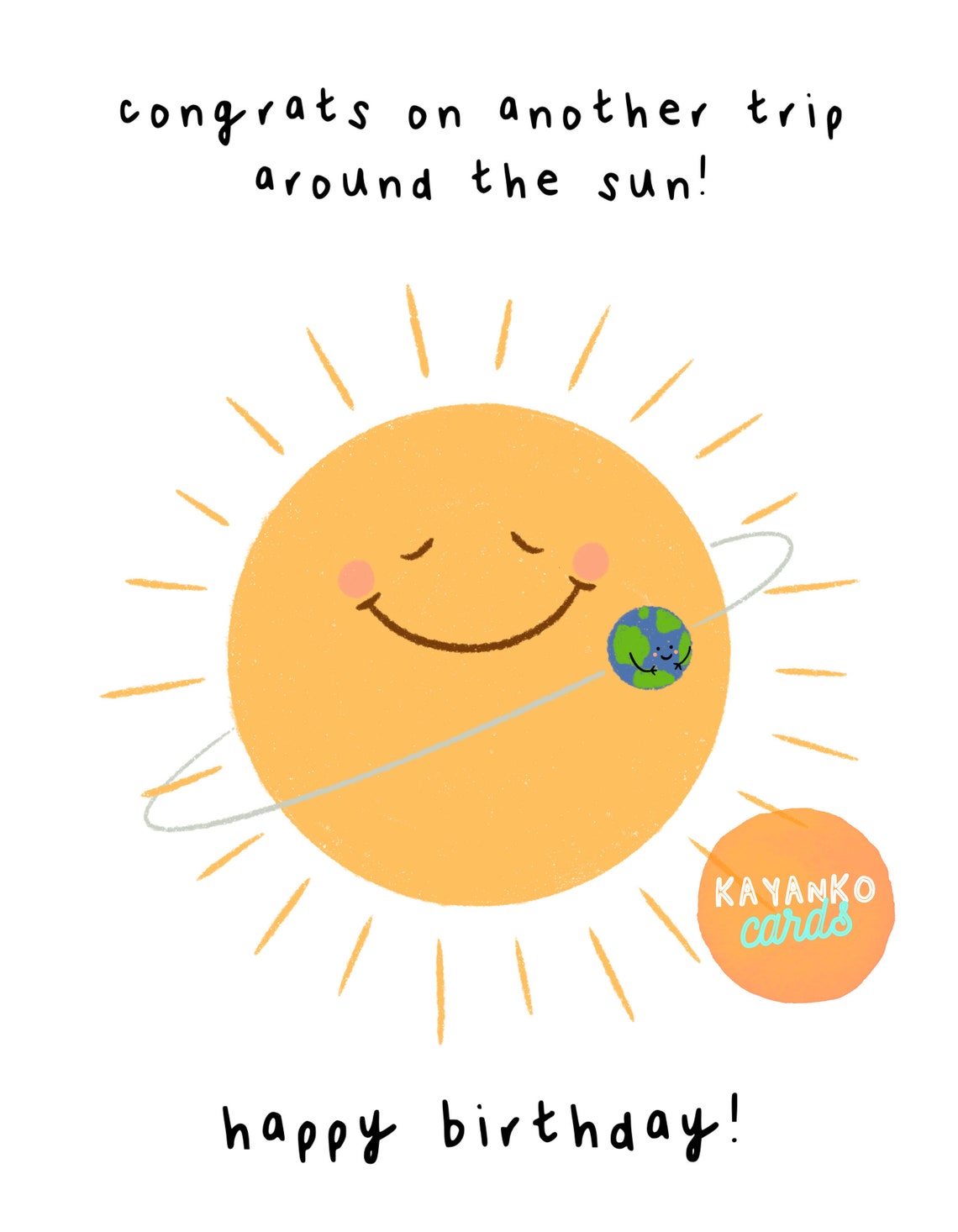 Another Trip Around the Sun Happy Birthday Greeting Card for - Etsy Canada