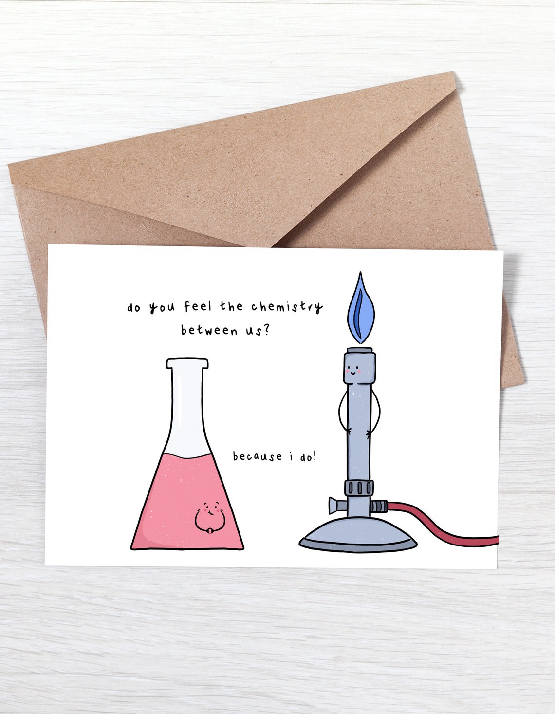 Chemistry Valentine's Day Love Card, Chemistry Between Us Bunsen Burner ...