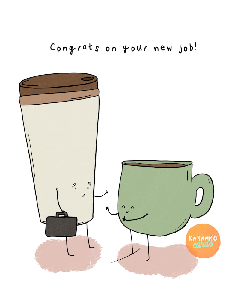 New Job Congratulations Card for New Job Card Coffee Lover Greeting ...
