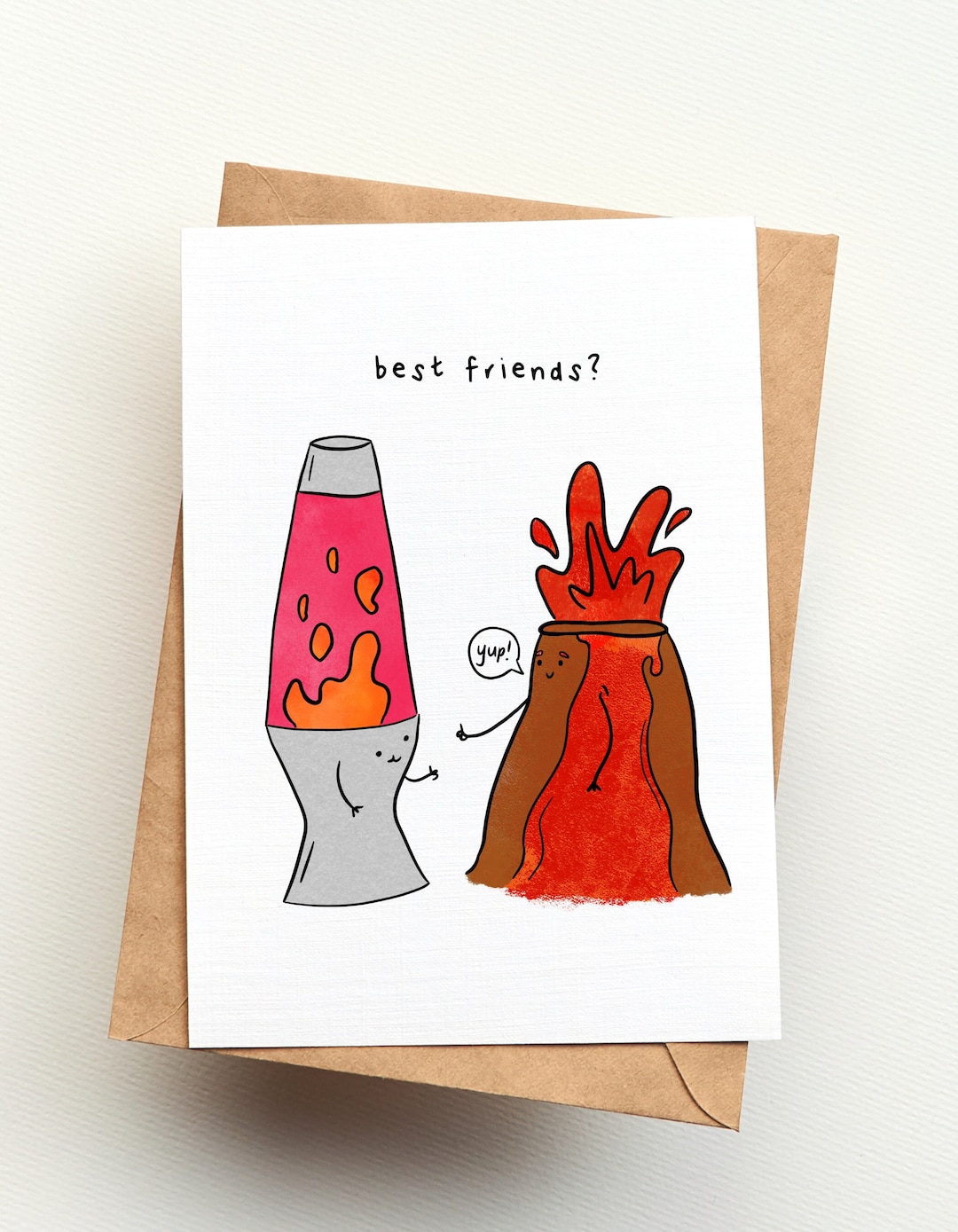 Friendship Card for Best Friend Card Funny Lava Lamp Art Volcano Card ...