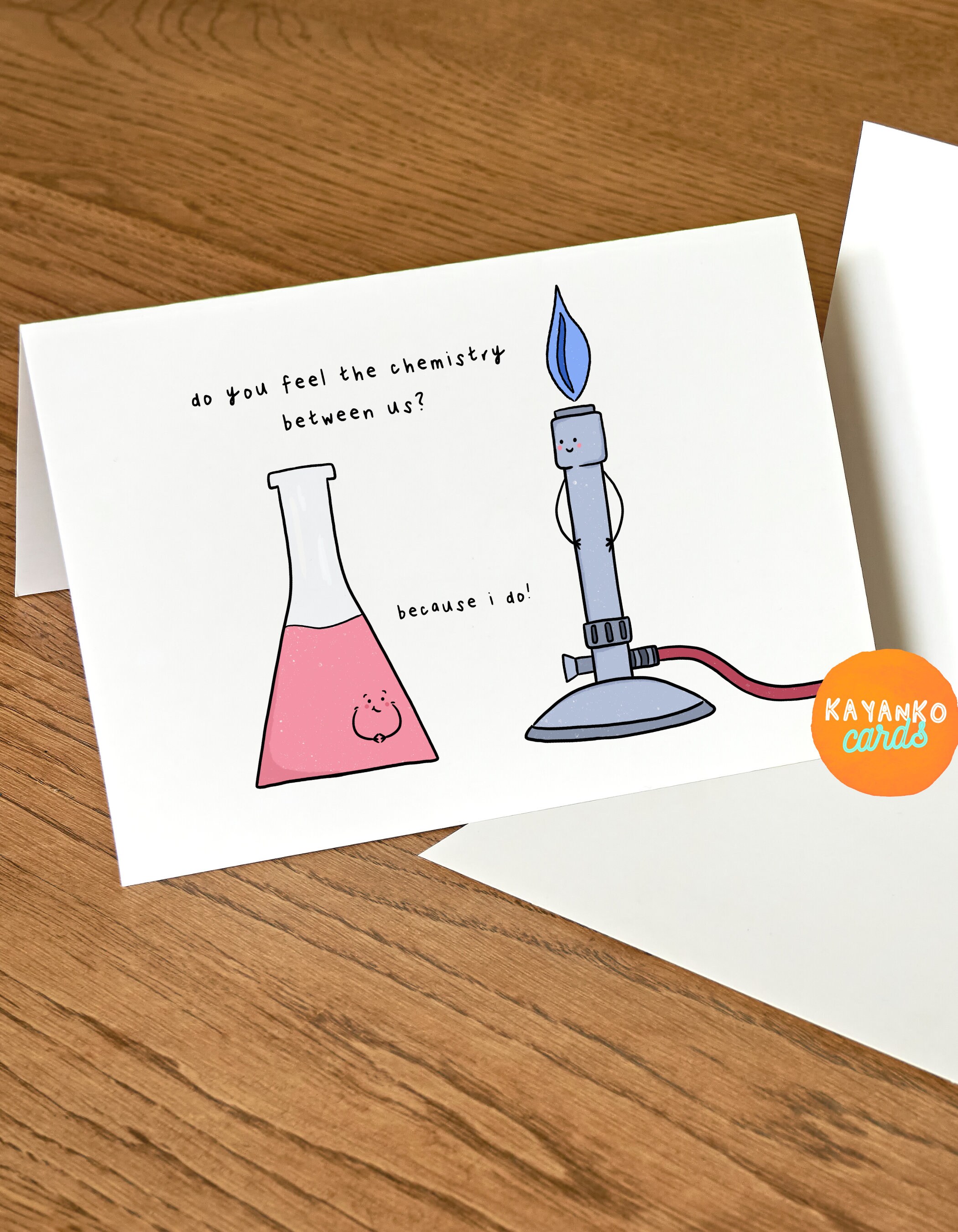 Chemistry Valentine's Day Love Card, Chemistry Between Us Bunsen Burner ...