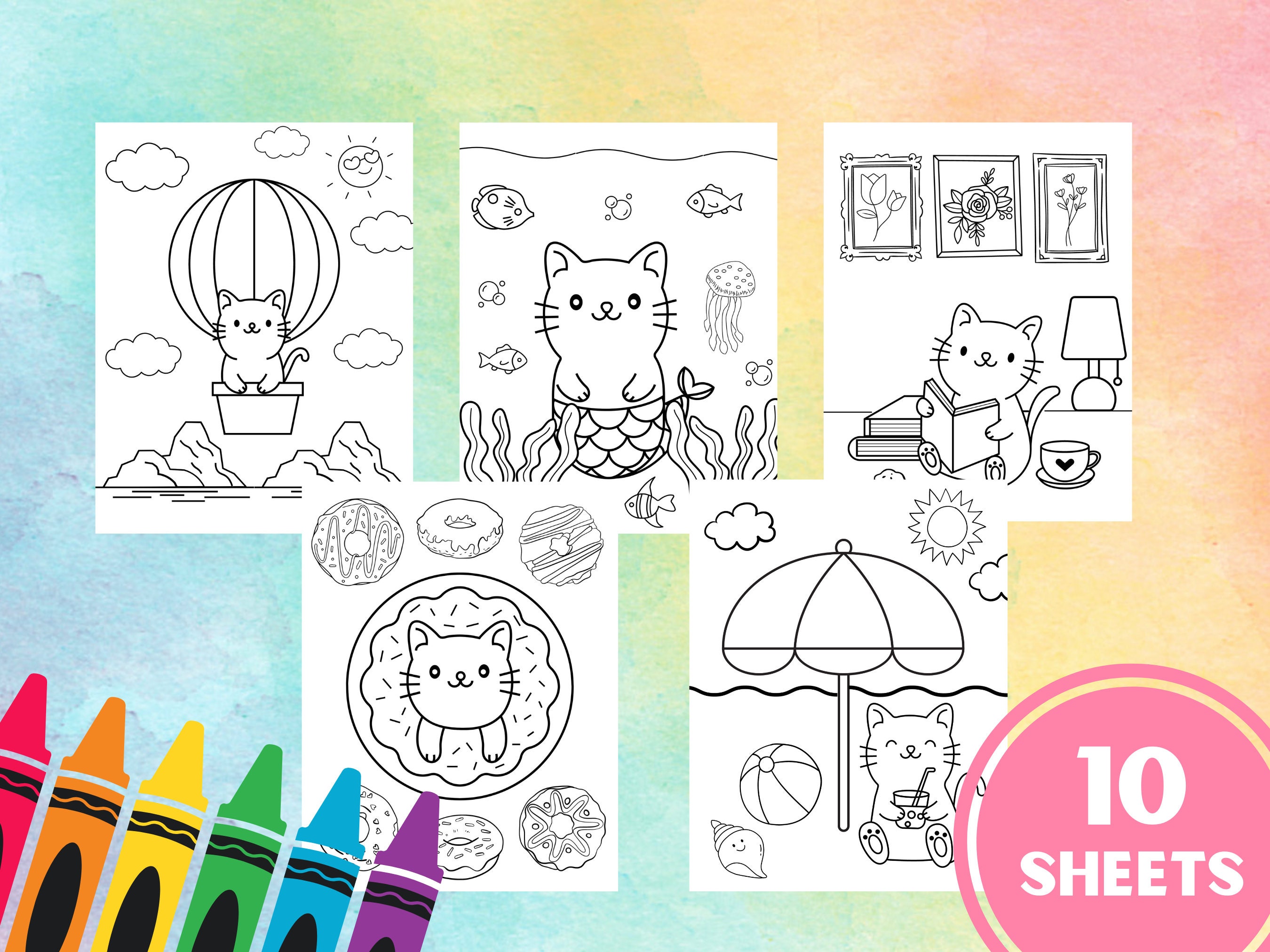 Cat Colouring Pages Printable Colouring Page for Kids Cute Cat ...