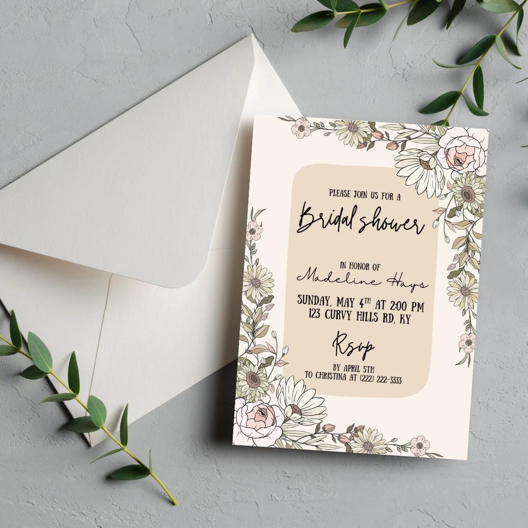 Bridal Shower Customizable Digital Invitation - Etsy