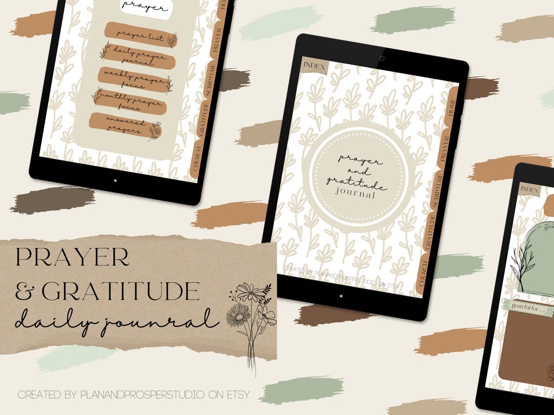 Prayer and Gratitude Journal, Digital Sermon Notebook, Gratitude ...