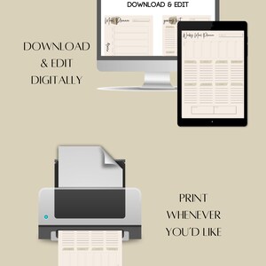Printable Editable Weekly Meal Planner, Grocery List Template, Digital ...
