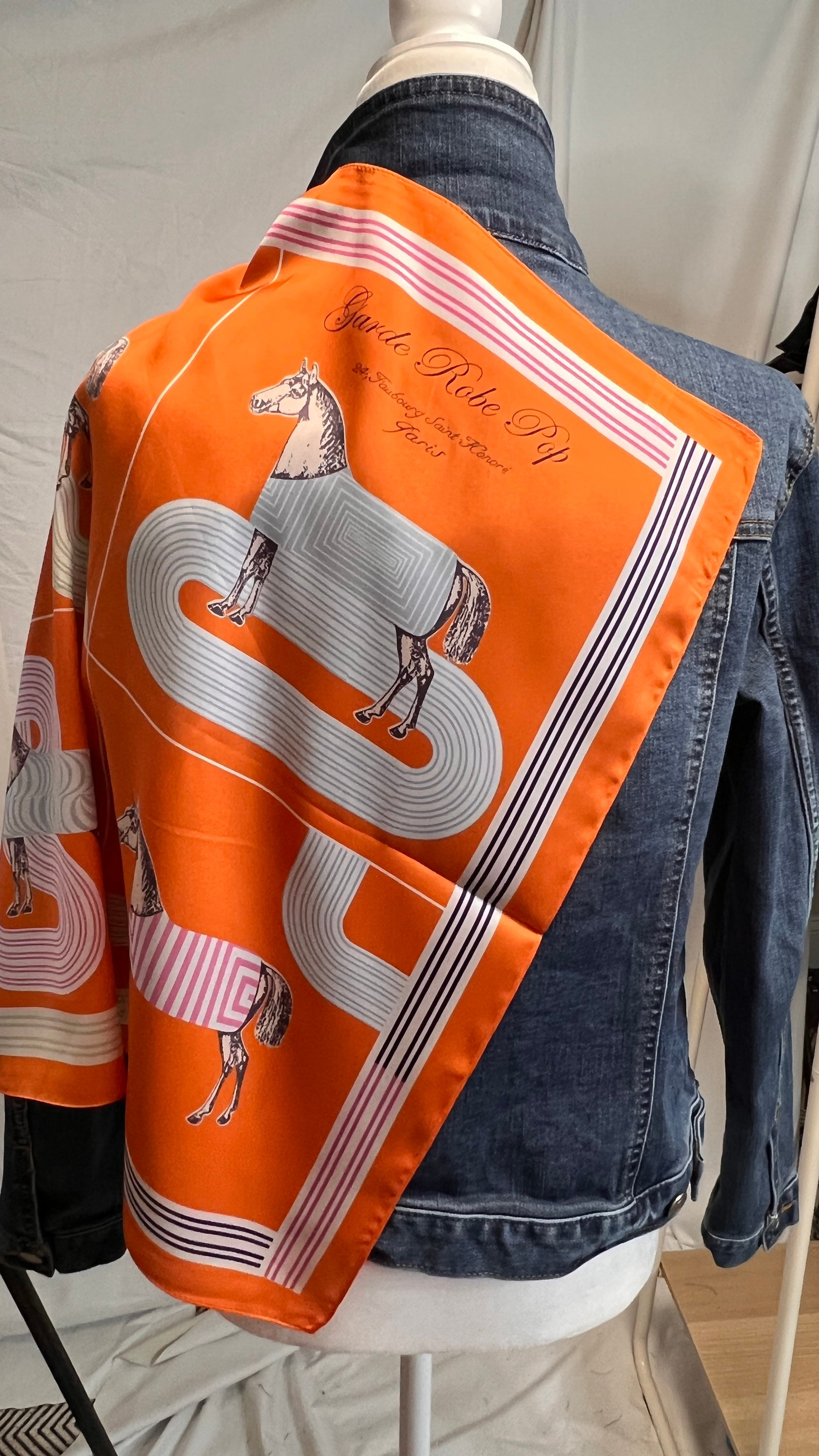 Horse Track Silk French Scarf Jacket Silk Scarf Designer Scarf Jean ...