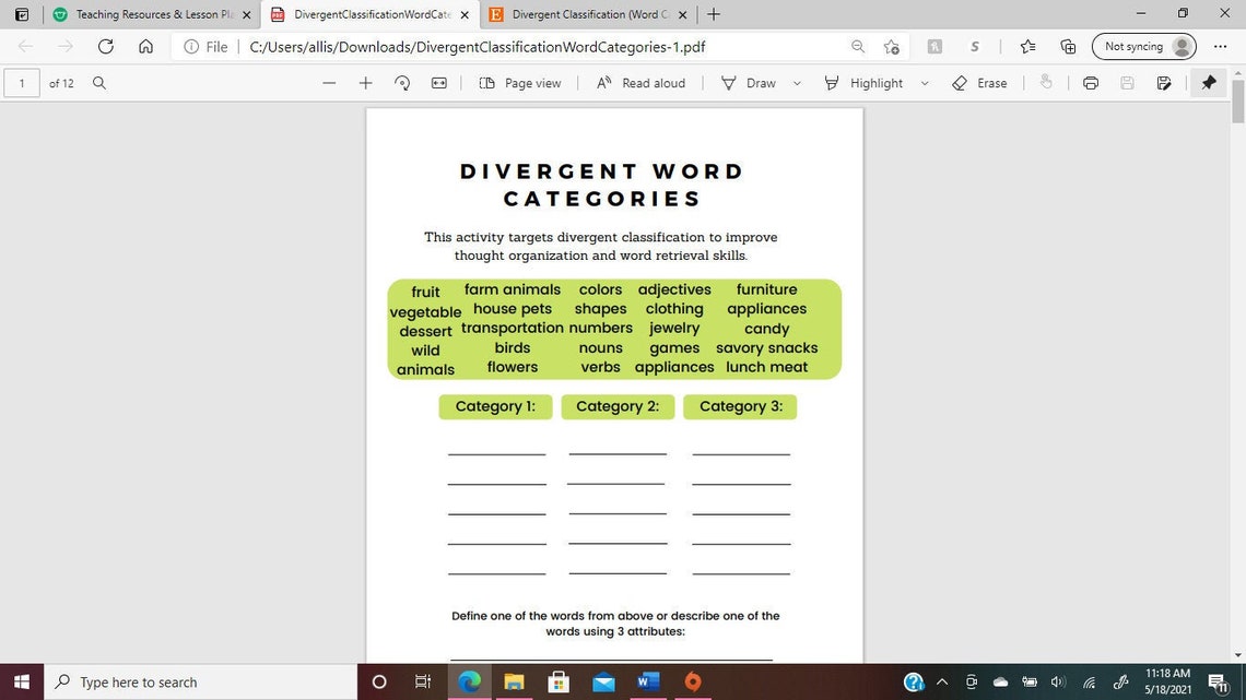 Divergent Classification word Categories - Etsy
