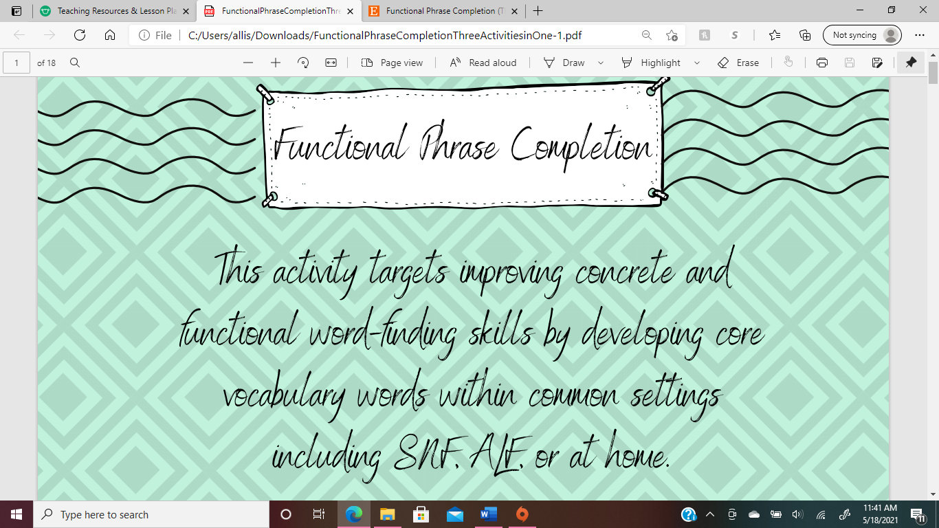 Functional Phrase Completion three Activities in One - Etsy