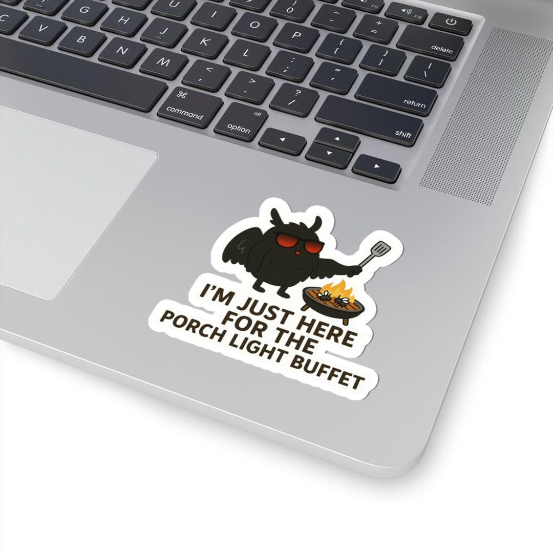 Mothman Porch Light Buffet Sticker | Kiss-cut Cryptid Decal - Etsy