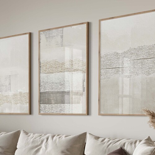 Minimal Textured Wall Art Greige Abstract Gallery Wall Art Set - Etsy