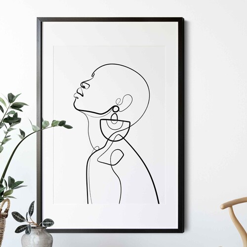 African American Line Art Abstract Black Woman Art - Etsy