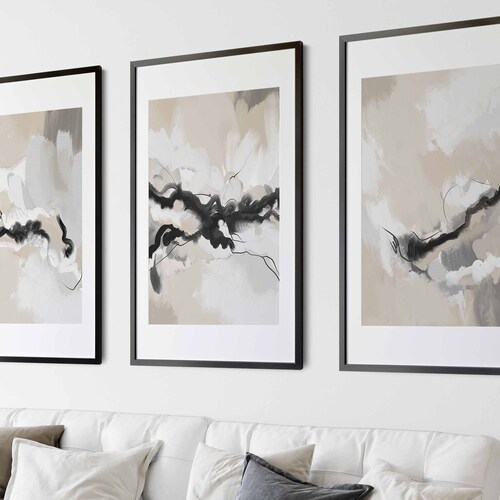 Simple Neutral Abstract Gallery Wall Art Set of 3 Abstract - Etsy