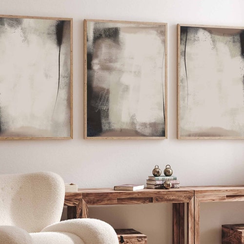 Simple Modern Rustic Abstract Print Set Gallery Wall Art Set - Etsy