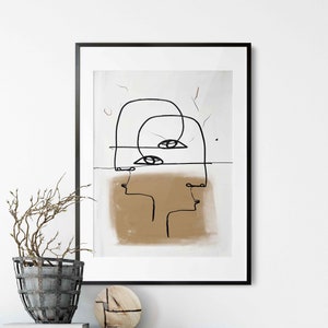 Modern Line Drawing Abstract Sketch One Line Art Abstract Head Line ...