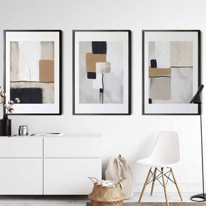 Simple Neutral Abstract Gallery Wall Art Set of 3 Abstract - Etsy
