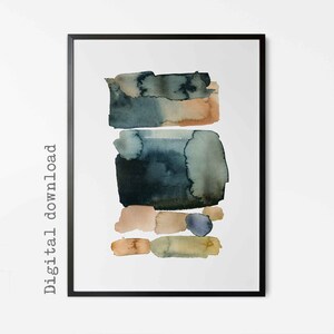 Watercolor Shapes Print Set of 3: Abstract Nordic Gallery Wall Art ...