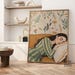 Emerald Green Abstract Woman Art Print: Boho Floral Home Decor (digital ...