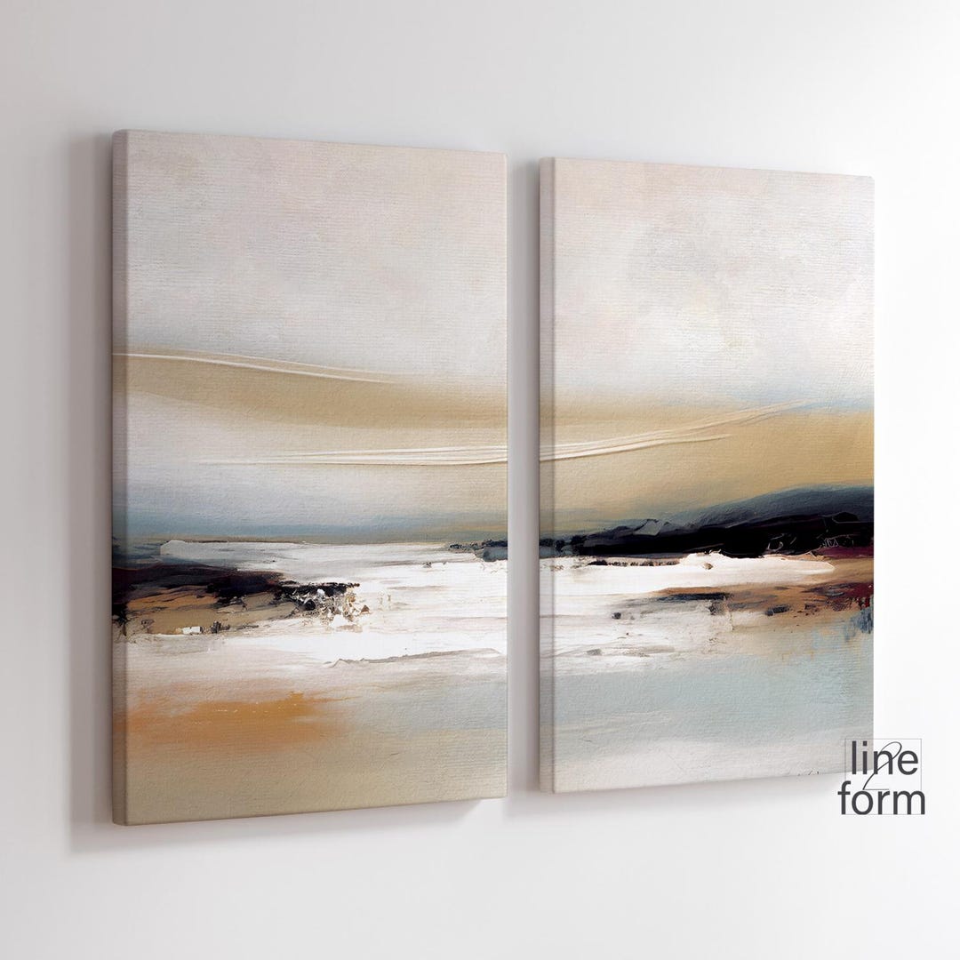 Neutral Abstract Landscape Art Print Set of 2 (digital Download) - Etsy