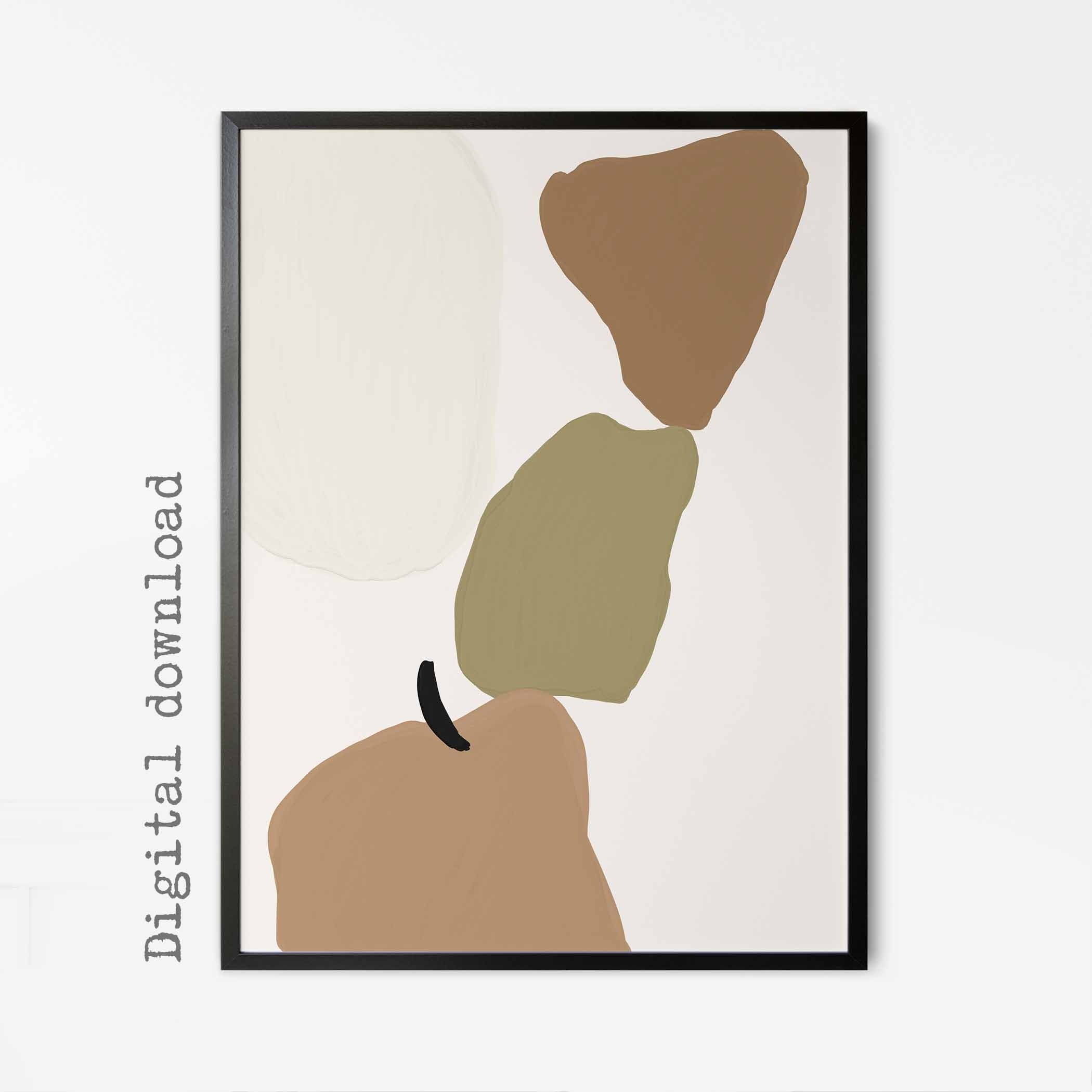 Modern Shapes Abstract Earthy Art Gallery Wall Art Set of 3 - Etsy