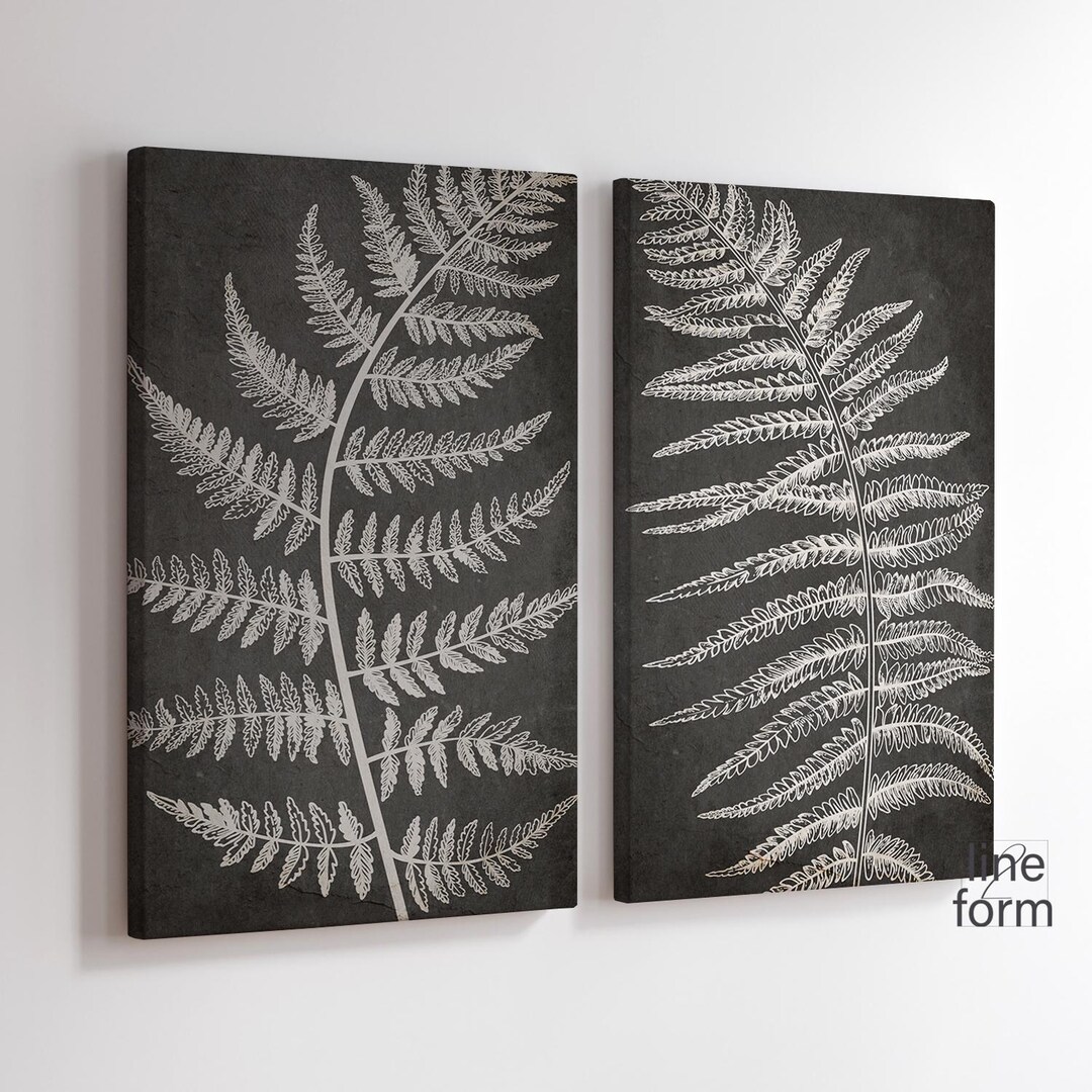 Neutral Botanical Print Set of 2, Fern Botanical Prints, Boho Gallery ...
