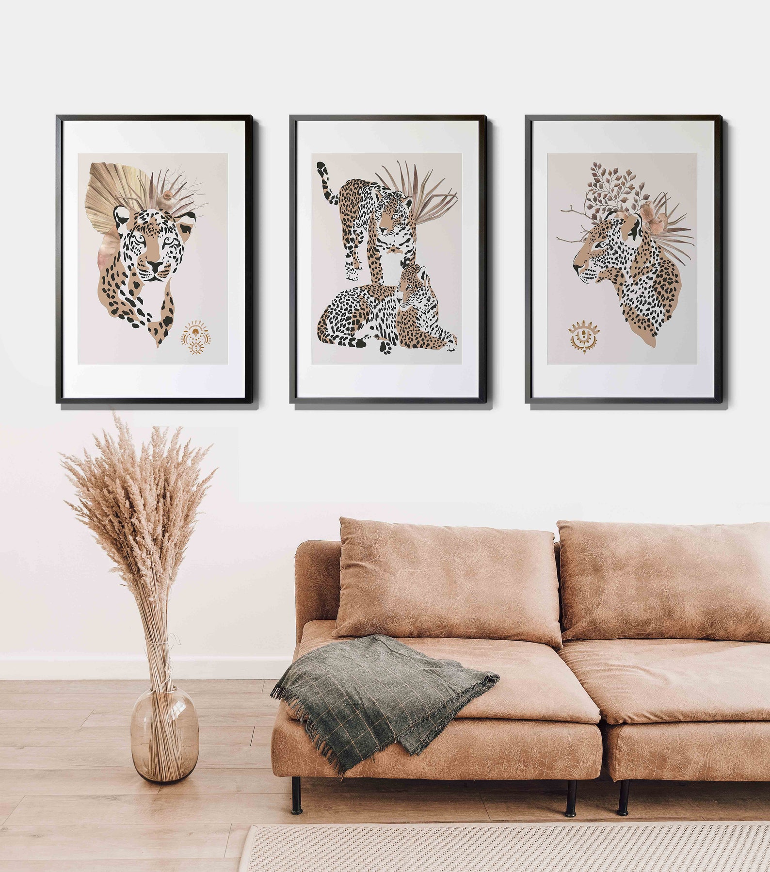 Leopard Wall Art Leopard Print Gallery Wall Art Set of 3 - Etsy