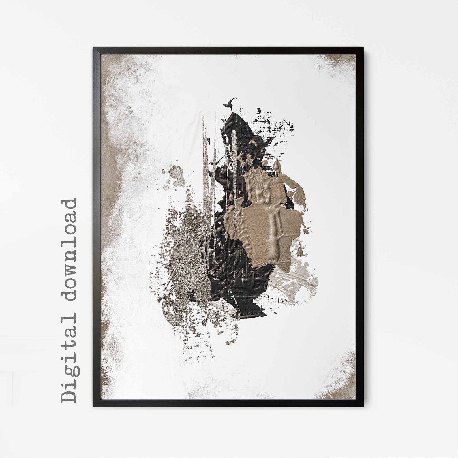 Greige Simple Abstract Gallery Wall Art Set of 3 Neutral Nordic Prints ...