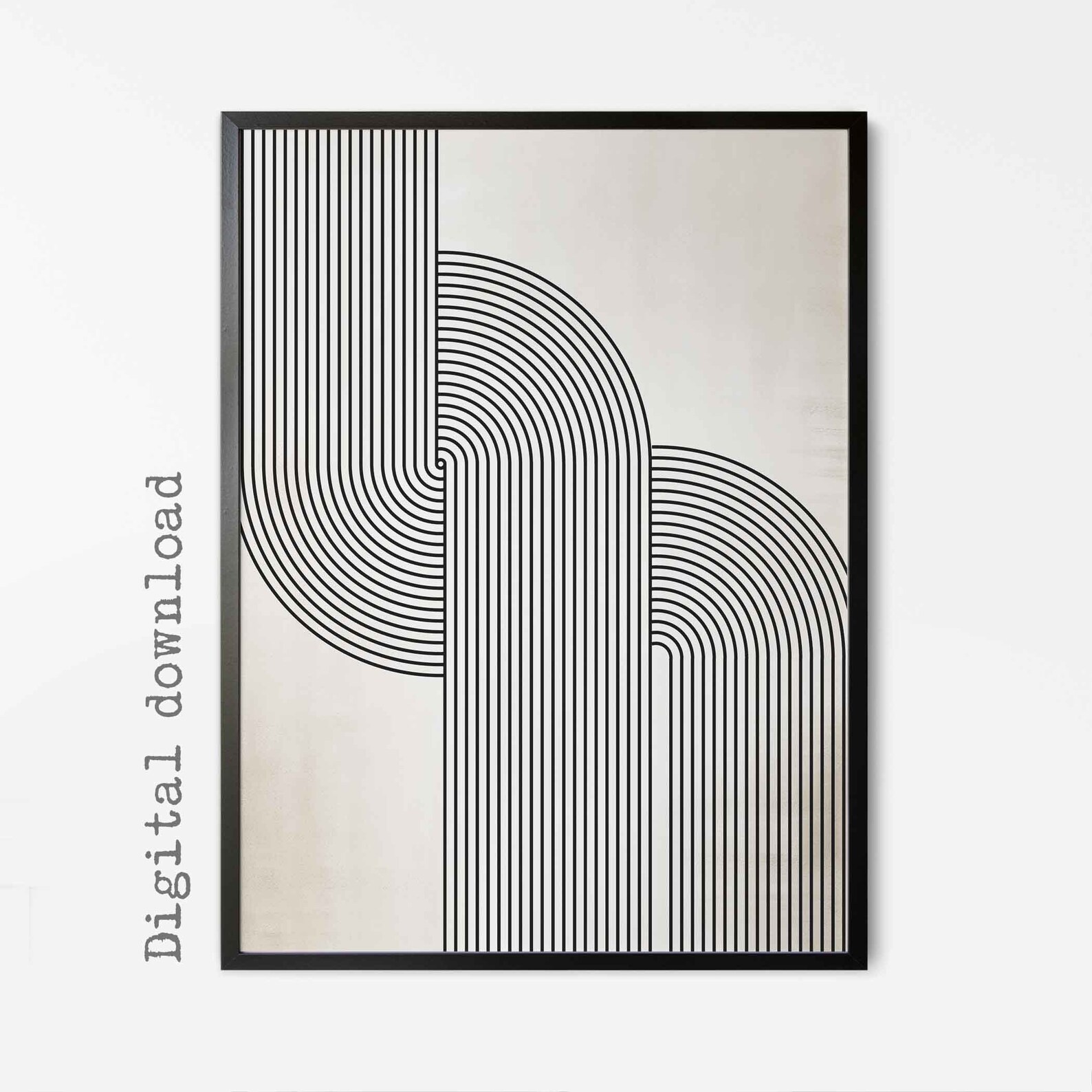 Retro Lines Art Bauhaus Print Geometric Mid-century Line Art - Etsy