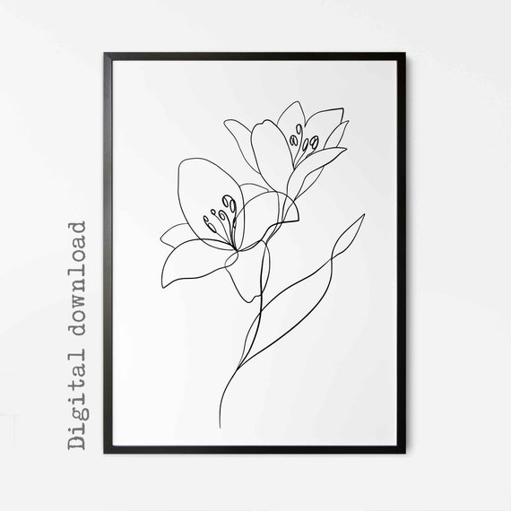 Arte Lineal De Flores
