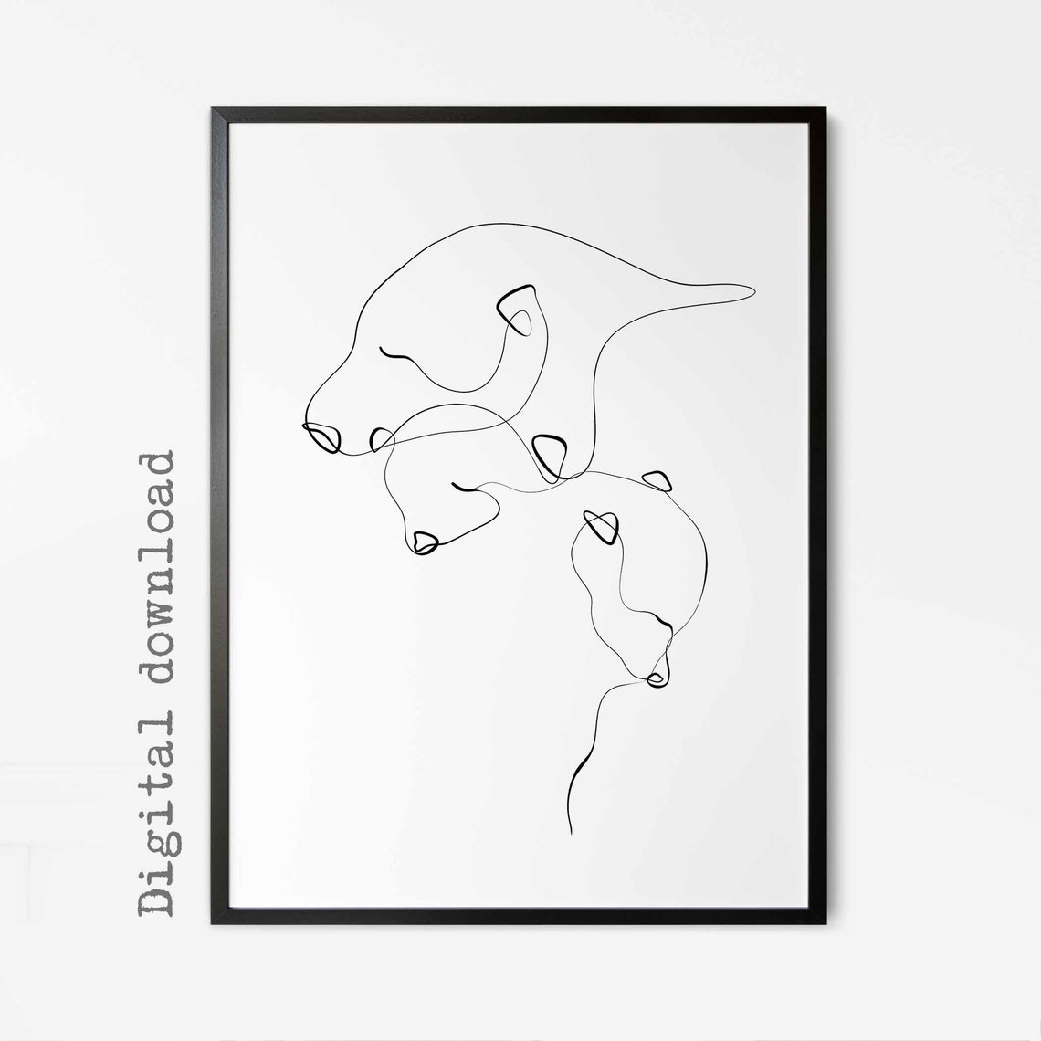Nursery Wall Art Set of 6 Animal Print Line Drawing One Line - Etsy