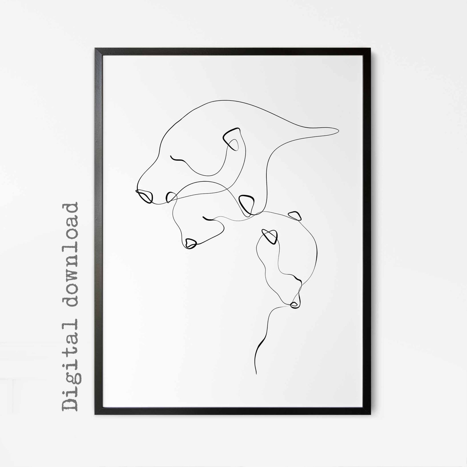 Nursery Wall Art Set of 6 Animal Print Line Drawing One Line - Etsy
