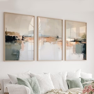 Abstract Art Print Set Modern Neutral Abstract Gallery Wall Art Set of ...