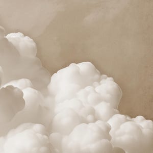 Neutral Cloud Wall Art Set of 3 Pieces, Beige Dreamy Clouds Print ...