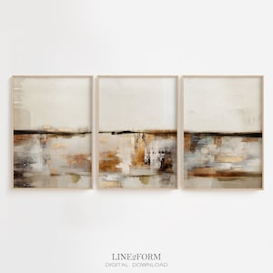 Abstract Art Print Set of 3, Textured Abstract Painting, Printable ...