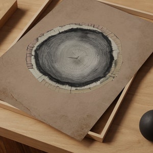 Tree Ring Prints Set of 3 Grunge Wood Tree Stump Prints Tree Ring Art ...