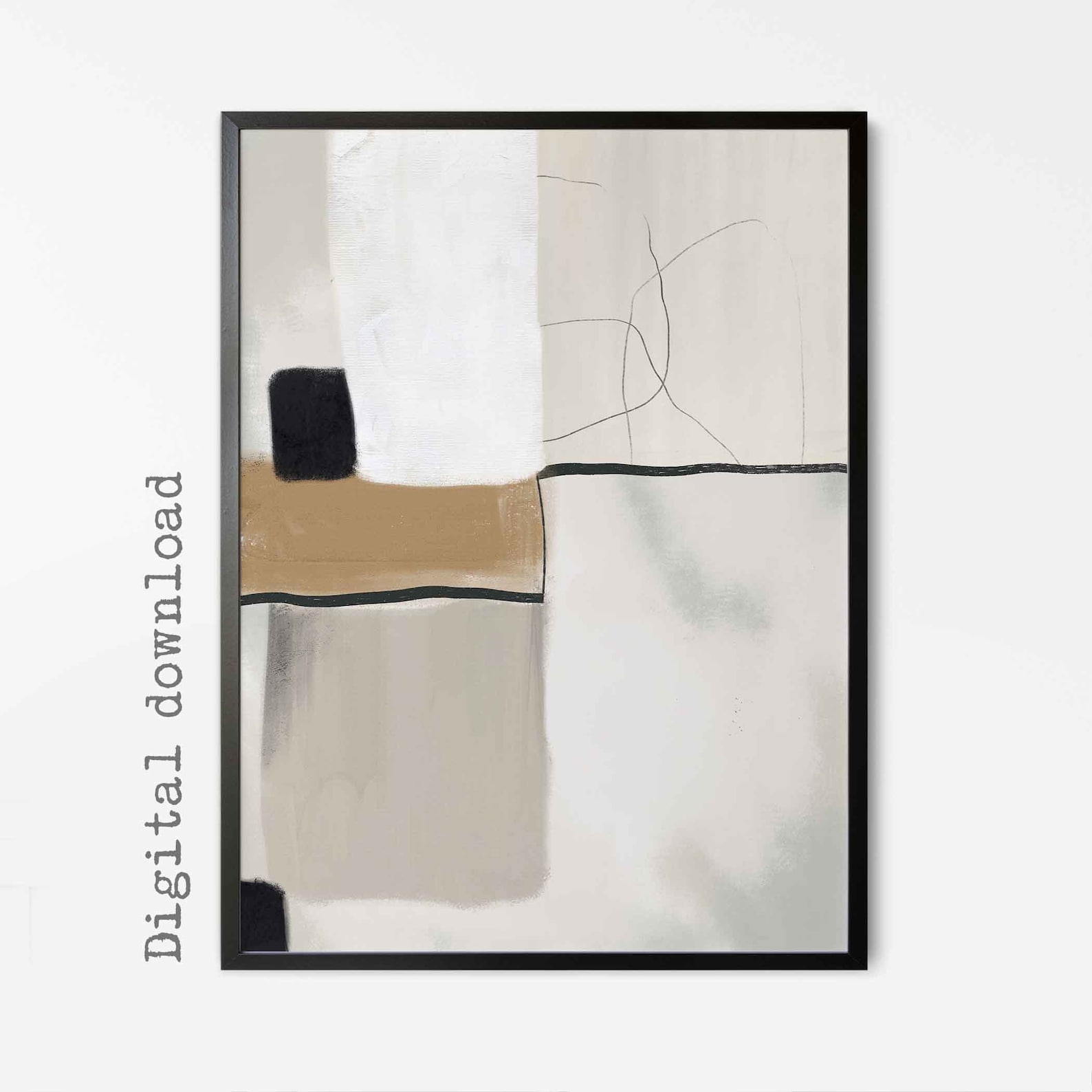 Simple Neutral Abstract Gallery Wall Art Set of 3 Abstract Nordic Wall ...