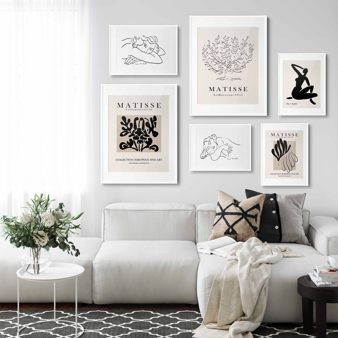Henri Matisse Gallery Wall Art Set of 6 Prints Matisse Poster Greige ...