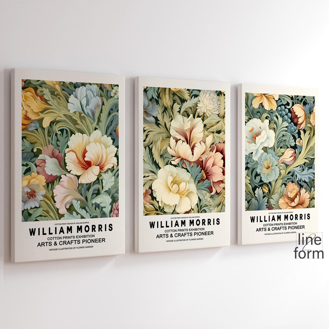 William Morris Poster Set of 3: Botanical Art Nouveau Prints (digital ...