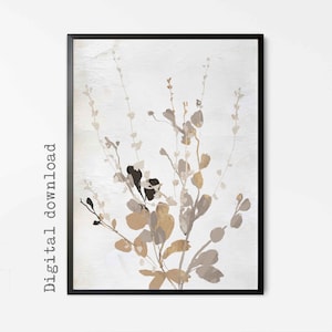 Beige Gold Abstract Gallery Wall Art Set of 3 Simple Neutral Nordic ...