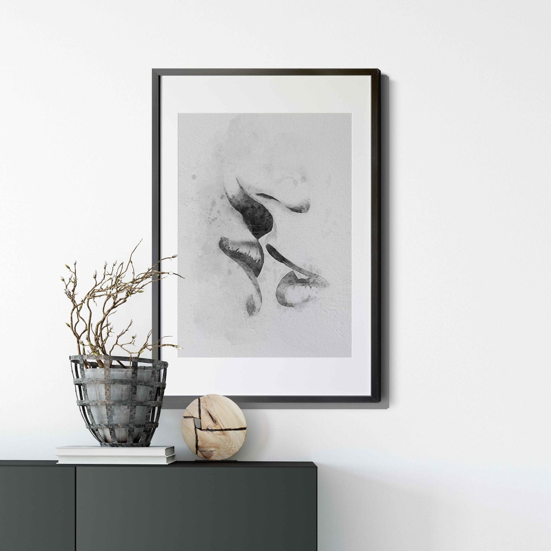Kiss Print Kissing Poster Above Bed Art Romantic Watercolor Art ...
