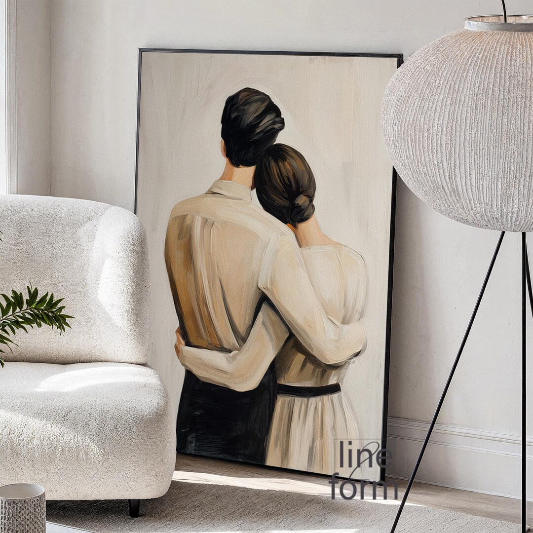 Abstract Couple Art Print: Romantic Eclectic Home Decor - Etsy