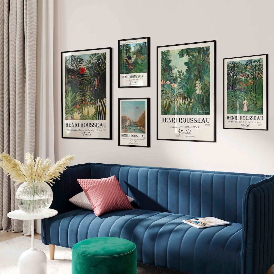 Henri Rousseau Exhibition Poster Green Set of 5 Prints Naive Art Museum ...