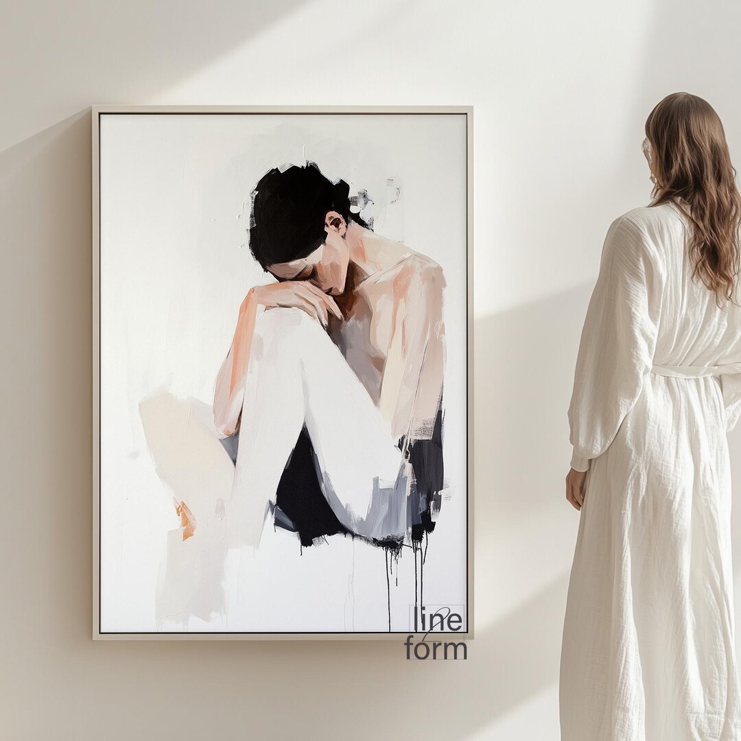 Female Body Wall Art, Abstract Female Art, Abstract People Art ...