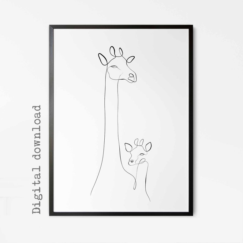 Nursery Wall Art Set of 6 Animal Print Line Drawing One Line - Etsy
