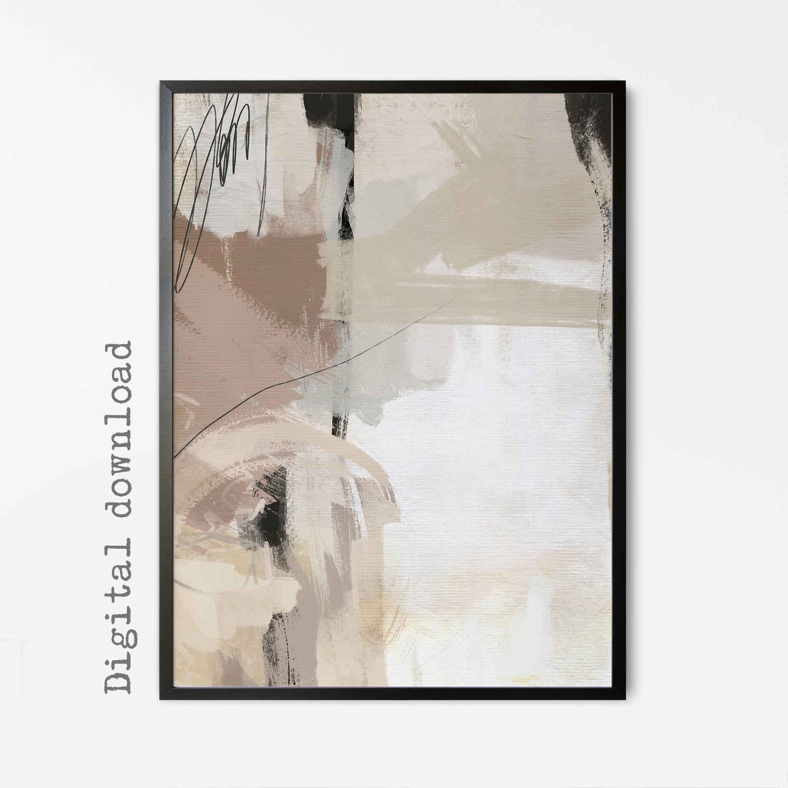 Neutral Modern Abstract Painting Gallery Wall Art Set of 3 - Etsy