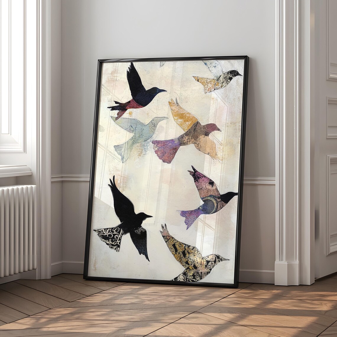 Abstract Birds Wall Art Set: Printable Flock of Birds (digital Download ...