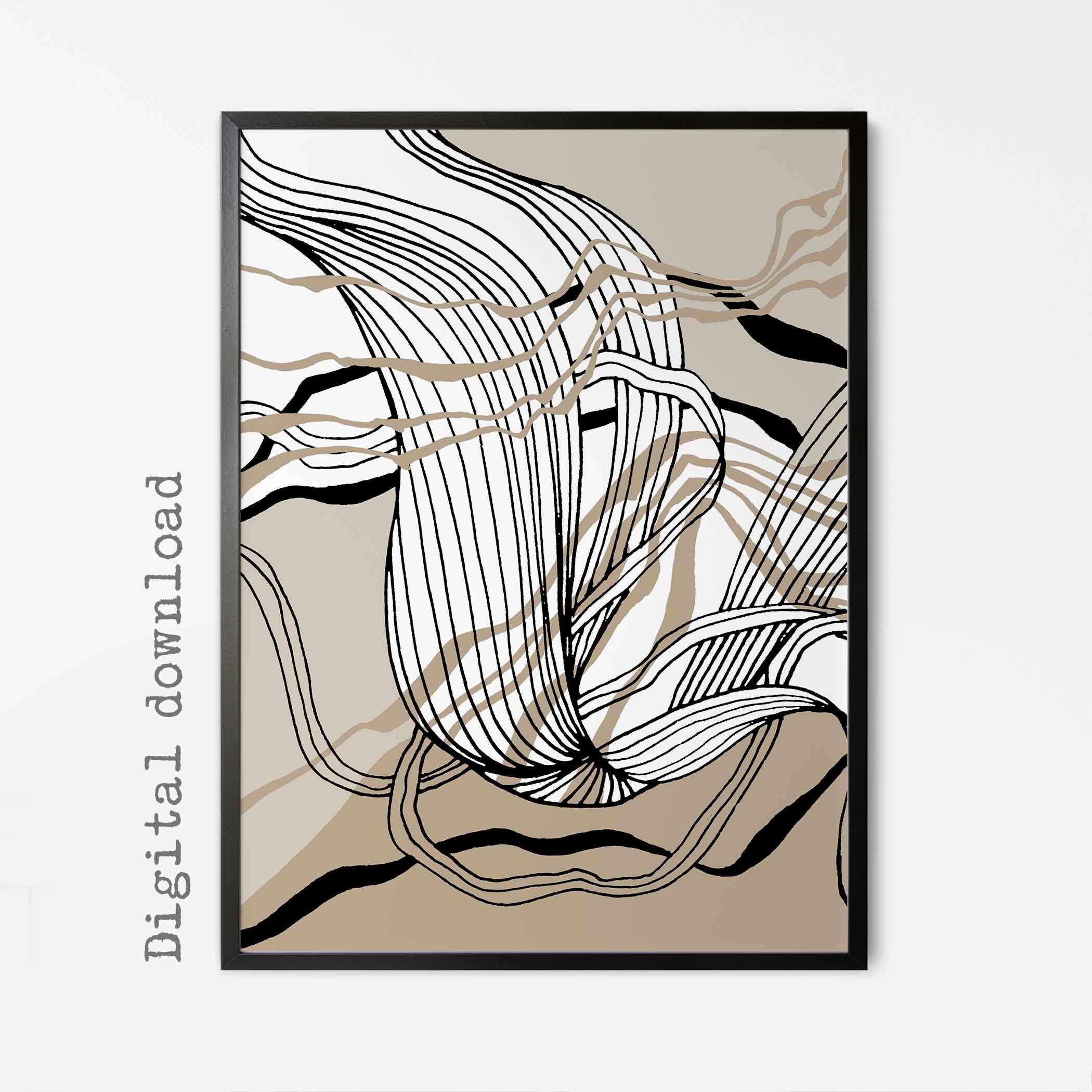 Modern Neutral Abstract Print Gallery Wall Art Set of 3 Prints | Etsy